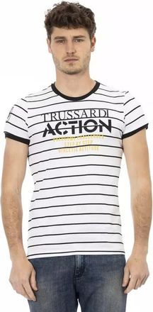 Trussardi Homme, Tops, Blanc, Taille: 2XL Action Short Sleeve T-shirt