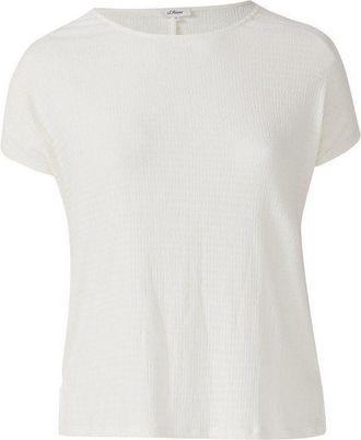 s.Oliver Kurzarmshirt T-Shirt Strukturiertes T-Shirt im Relaxed Fit mit U-Boot-Ausschnitt
