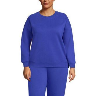 Lands End Sweatshirt SERIOUS SWEATS, Damen, Gr&ouml;&szlig;e:56-58 plus, Blau, Elasthan/Baumwoll-Mischung/Polyester-Mischung, by Lands End