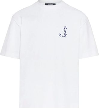 Jacquemus TShirt MC logo le Mer&ugrave; - Homme - Tops - Blanc - Taille: L