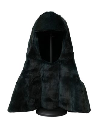 Dolce & Gabbana Womens Black Weasel Fur Whole Head Wrap Hat