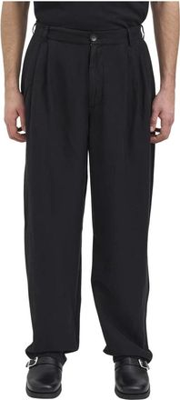 Andrea Ya'aqov Homme, Pantalons, Noir, Taille: M Pantalone in Viscosa e Lino