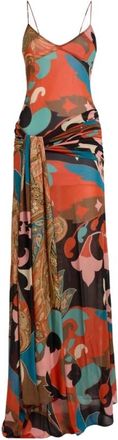 Etro Femme, Robes, Multicolore, Taille: 38 FR Printed Viscose Jersey Long Dress