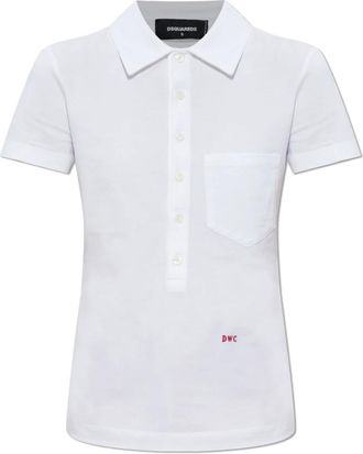 Dsquared2 Femme, Tops, Blanc, Taille: 42 FR Polo Avec Poche