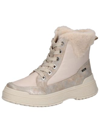 Caprice Damen Stiefeletten zum Schnüren Vegan Wasserabweisend, Beige (Cream Comb), 38.5 EU