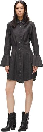 Karl Lagerfeld Wide Sleeve Denim Dress, Washed Black, L