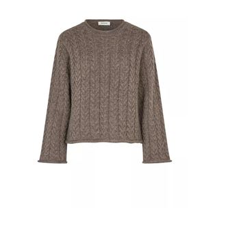 Modstr&ouml;m Strick O-Neck Pullover mit Box Fit - - Knitwear - Damen - Braun - XS