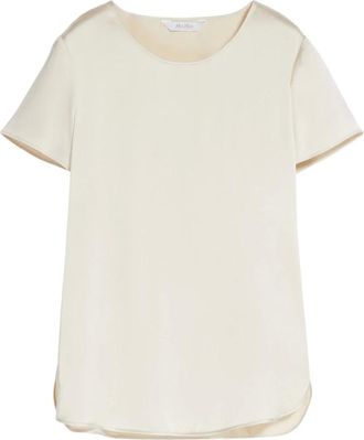 Max Mara Femme, Tops, Beige, Taille: 44 FR Cortona Satin T-shirt
