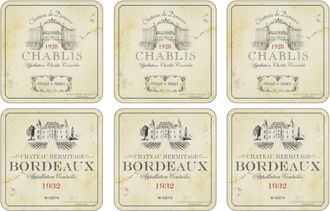 Portmeirion Pimpernel - Vin de France Collection Untersetzer - 6er-Set (Mehrfarbig, Einheitsgr&ouml;&szlig;e)