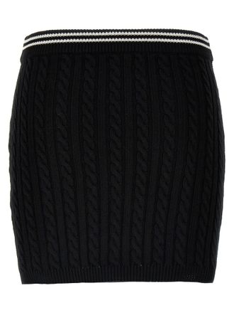 Alessandra Rich Womens Bicolor Cotton Long Skirt