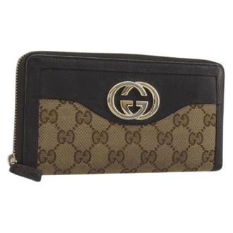 Gucci Portefeuille long vintage GG Canvas pr&eacute;-poss&eacute;d&eacute; - Femme - Pre-owned - Beige - Taille: ONE Size