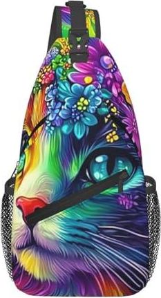Generic Sac &agrave; bandouli&egrave;re en forme de chat color&eacute; avec diamant - Sac &agrave; dos de voyage pour homme - Sac &agrave; dos de randonn&eacute;e