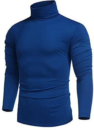 Coofandy Pull dhiver pour Homme à Col Roulé Fin et éPais avec Col Roulé Pull Basique à Col Roulé pour Homme - Coupe Ajustée - en Coton - Manches Longues - Col 