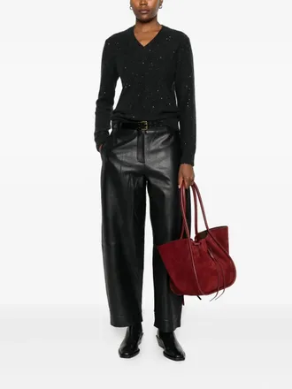 Fabiana Filippi Womens Sequin-Embellished V-Neck Sweater Aw25 W