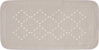 Spirella Badewannenteppich aus PVC-Schaum Modell Alaska - Rutschfester Badeteppich mit Saugnäpfen + Anti-Schimmel-Abflusslöcher - Taupe - 71 x 36 cm - Badacces
