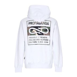 PROPAGANDA Logo Label Wei&szlig;e Hoodie Langarm - - Sweatshirts & Hoodies - Herren - Wei&szlig; - M