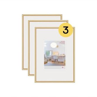 Walther Design Walther Design Cadre photo doré 40 x 60 cm avec verre dart 3 pack, cadre en plastique New Lifestyle KVX460G3