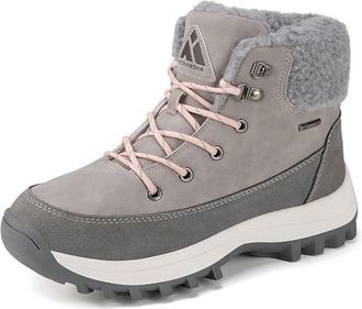 Mishansha Chaussure dhiver Femme Bottines Fourr&eacute;es Chaudes Antid&eacute;rapantes Trekking Outdoor Bottes de Neige Gris EU 40