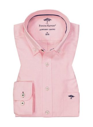 Fynch-Hatton Fynch-Hatton Herren Hemd rosa Oxford