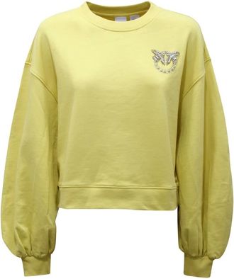 Pinko Pinko, Femme, Sweatshirts et sweats &agrave; capuche, Jaune, Taille: 38 FR SweaT-shirt Ceresole