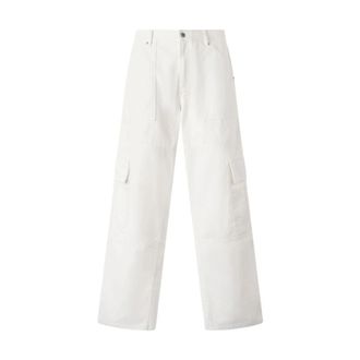 Roberto Cavalli Python Print Wide Leg Hose - - Trousers - Herren - Wei&szlig; - W36