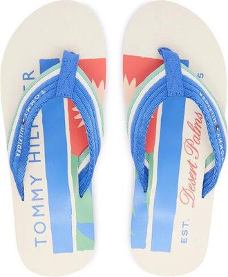 Tommy Hilfiger Zehentrenner Patch Hilfiger Beach Sandal FM0FM05903 Blau