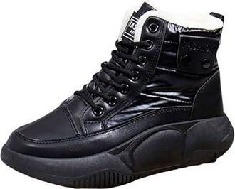 Generic Bottes de neige d&eacute;contract&eacute;es pour femme - Respirantes - Chaussures plates - Chaussures dhiver rembourr&eacute;es et chaudes pour femme - Ballerine avec talo