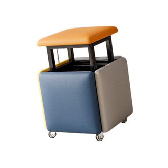 Generic Platzsparende Nesthocker im 5er-Set, stapelbare Mehrzweckhocker, for kleine Wohnungen, Klassenzimmer, Garten, B&uuml;ro, Balkon(Color 4,45x45cm)