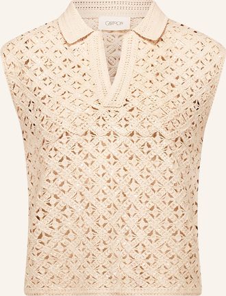 Cartoon Cartoon H&auml;keltop Mit Pailletten beige