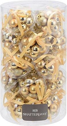 Viscio Trading Haus & Christmas Kugel, Gold, 10 x 10 x 11.5 cm