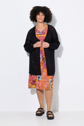 Angel Of Style Strickjacke Strickjacke Boxy Passform Lochstrick mit Glitzer