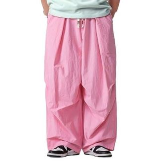 Generic Pantalon cargo pour homme et fille, coupe ample, coupe ample et ample, en lin, d&eacute;contract&eacute;, pour la plage, 6 &agrave; 14 ans, 2026, rose, 3XL