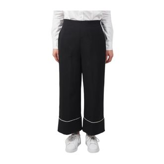 Alessia Santi Weite Bein Schwarze Sommerhose - - Trousers - Damen - Schwarzk - M