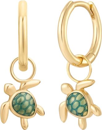 Glanzst&uuml;cke M&uuml;nchen Ohrringe - Sterling Silber Creolen Schildkr&ouml;te - Gr. unisize - in Gold - f&uuml;r Damen