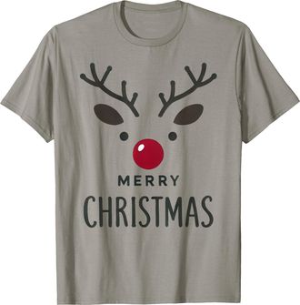 Nastrovje Potsdam Weihnachtsbaum, Christmas, Rentier, Weihnachten, Geschenke T-Shirt Grau Cartoon S EU Klein Kurze Ärmel
