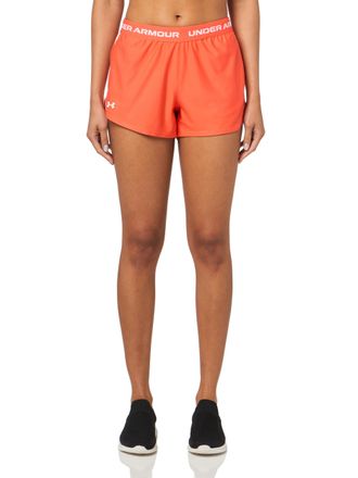Under Armour Tech Play Up Shorts f&uuml;r Damen, (847) Feuer/Wei&szlig;, X-Klein