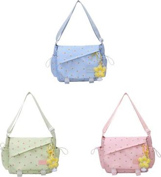 Generic Kexpery Nylon Floral Sac &agrave; Main &Eacute;paule Femme Sac Messenger Polyvalent pour Travail Shopping Voyage avec Bandouli&egrave;re R&eacute;glable