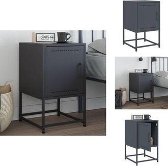 vidaXL Nachttisch Anthrazit 36x39x60,5 cm Stahl - Nachttisch - Nachttische - Schrank - Nachtschrank