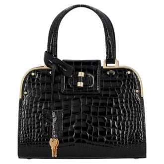 Saint Laurent Sac &agrave; main Uptown Kroko Pre-owned - Femme - Pre-owned - Noir - Taille: ONE Size