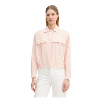 Lacoste Gestreifte Seersucker-Jacke - - Jackets - Damen - Rosa - L