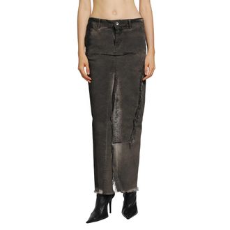 Rick Owens Tower Denim Sliced Skirt