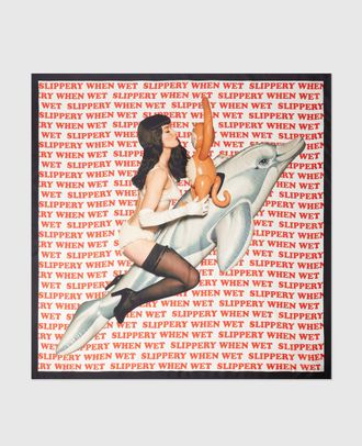 Stella McCartney Jeff Koons Slippery When Wet Scarf, Woman, Red/Black/Ivory