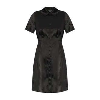 A.P.C. A.p.c., Femme, Robes, Noir, Taille: 40 FR Robe en satin