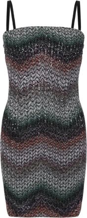 Missoni Femme, Robes, Multicolore, Taille: 38 FR Zigzag Knit Mini Dress
