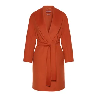 Max Mara Femme, Manteaux, Orange, Taille: 36 FR Cles Wrap Coat