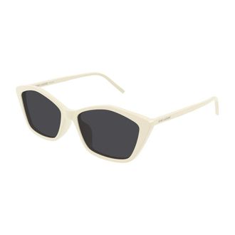 Saint Laurent D&uuml;nne- elfenbeinfarbene Acetat-Sonnenbrille - - Accessories - Damen - Wei&szlig; - 57 MM