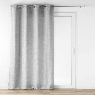 Douceur d'Intérieur Loulaine Ösenvorhang, durchscheinend (140 x 280 cm), Grau, Wolleffekt