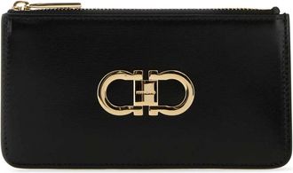 Ferragamo Femme, Accessoires, Noir, Taille: ONE Size Portefeuille en cuir