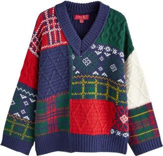 Next Strickjacke Langärmeliger Weihnachtspullover (1-tlg)