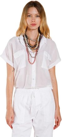 Mason's Femme, Blouses et Chemises, Blanc, Taille: 34 FR Natalie Short Sleeve Shirt